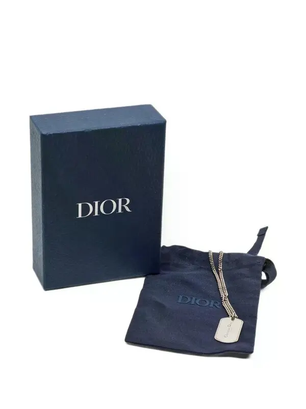 Dior Logo-engraved Dog Tag Necklace
