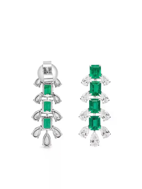 HYT JEWELRY Emerald And Diamond Dangle Earrings