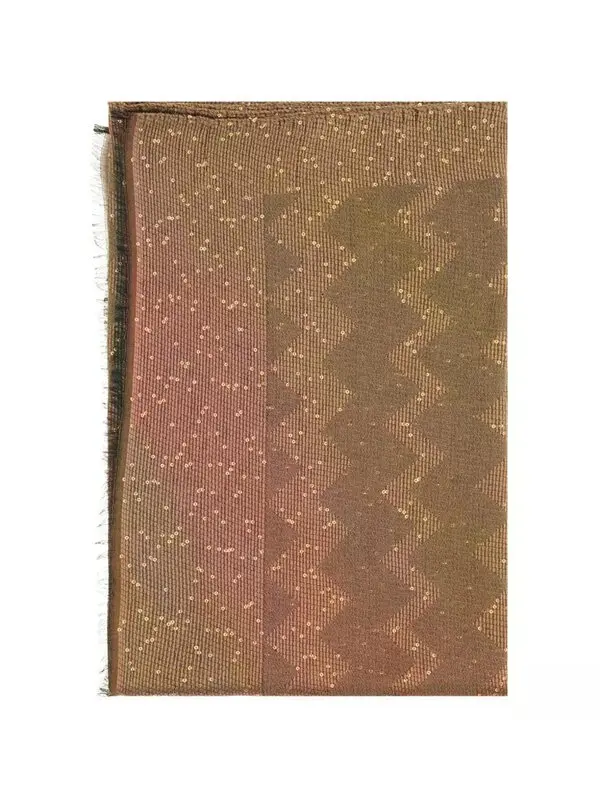 Missoni Zigzag-knit Sequin-embellished Scarf - Brown