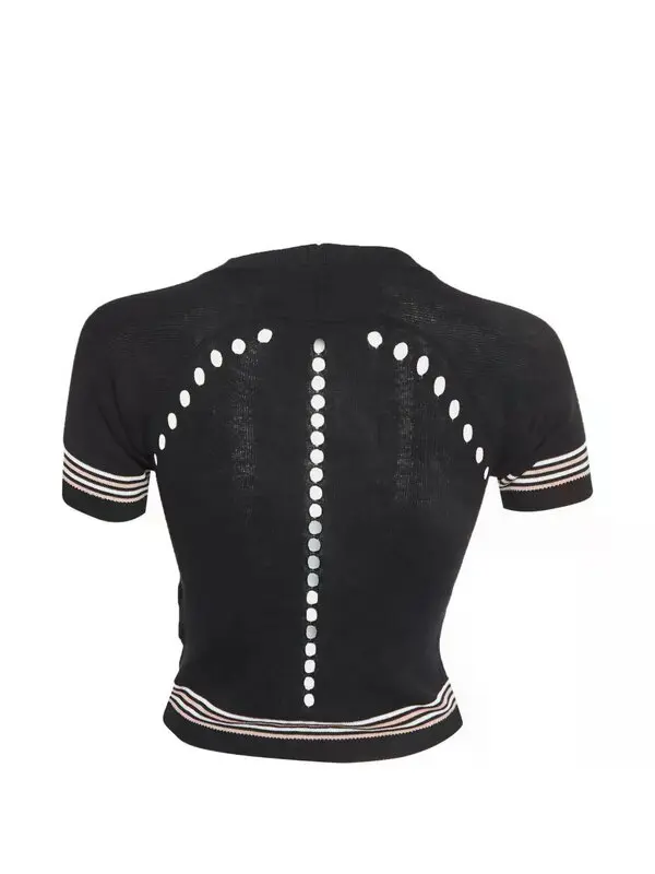 Rochas Cut-out Rib-knit Top