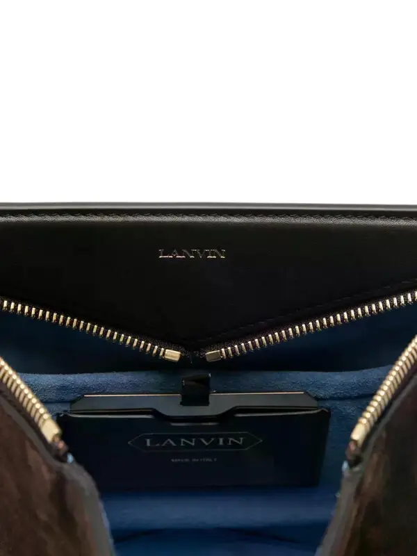 LANVIN Suede-panelled Zipped Shoulder Bag