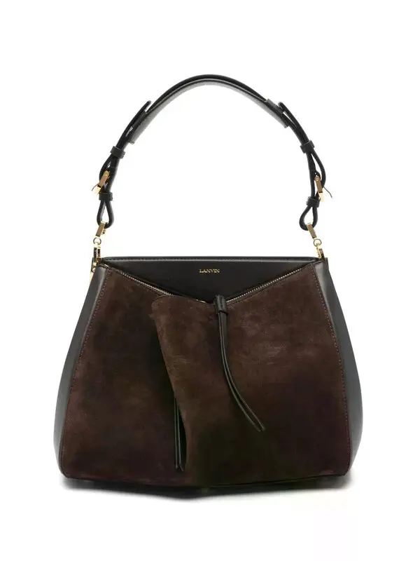 LANVIN Suede-panelled Zipped Shoulder Bag