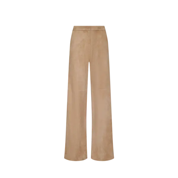 L'AGENCE Livvy Suede Straight-leg Trouser