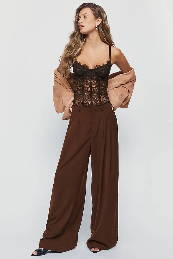 LYREBIRD Longle Lace Corset - Black