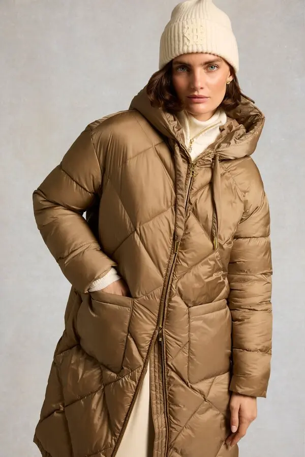 Holland Cooper Mid-length Quilted Coat Whi