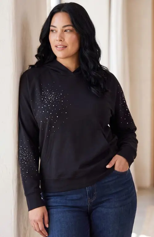 Karen Kane Embellished Hoodie - Black