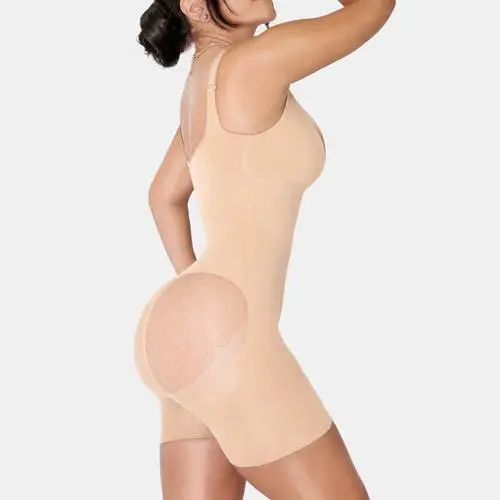 LECHERY® X Yahaira Happy Shapewear No.7 Bodysuit Double Tummy Layer Shorts - Beige