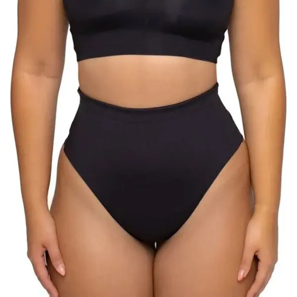 LECHERY® X Yahaira Thong Panty Lace Double Tummy Layer - Black