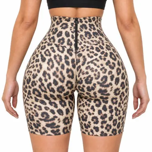 LECHERY® X Yahaira Shorts With Triple Tummy Layer High Waisted - Leopard