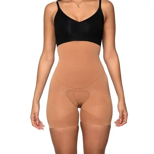 LECHERY® X Yahaira Happy Shapewear No.7 High Waisted Shorts Double Tummy Layer - Medium Beige