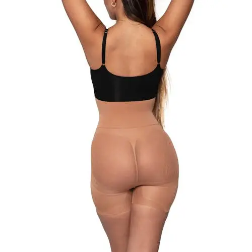 LECHERY® X Yahaira Happy Shapewear No.7 High Waisted Shorts Double Tummy Layer - Medium Beige