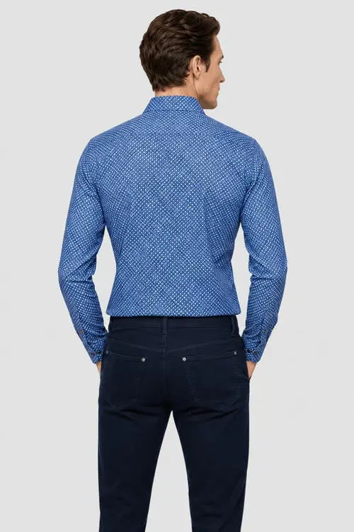 GARNET Holden Regular-fit Print Long-sleeve Button-down Shirt