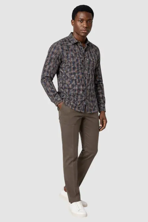 GARNET Ulric Regular-fit Print Long-sleeve Button-down Shirt