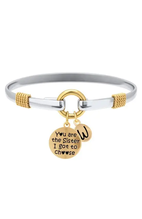 MINT & LILY Sister I Got To Choosetwo-tone Custom Charm Bracelet - Letter W