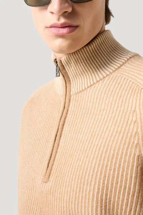 Bogner Dwayne Virgin Wool And Cashmere Turtleneck - Camel/cream