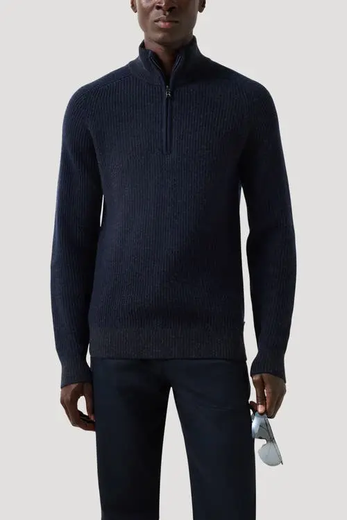 Bogner Dwayne Virgin Wool And Cashmere Turtleneck - Navy