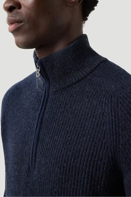Bogner Dwayne Virgin Wool And Cashmere Turtleneck - Navy