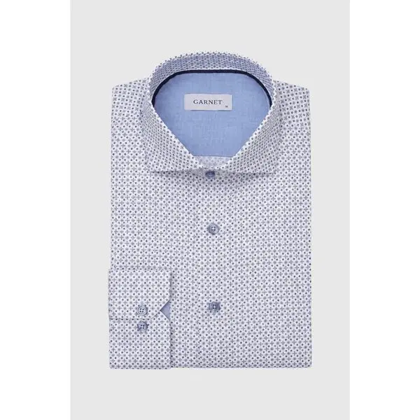 GARNET Muliana Regular-fit Print Long-sleeve Button-down Shirt