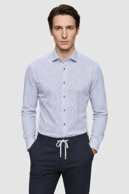 GARNET Muliana Regular-fit Print Long-sleeve Button-down Shirt