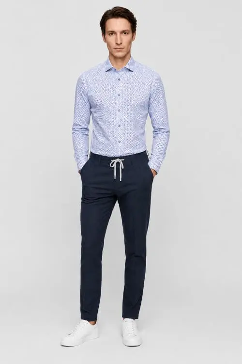 GARNET Muliana Regular-fit Print Long-sleeve Button-down Shirt