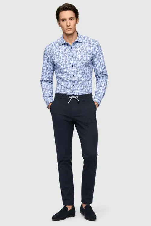GARNET Jude Regular-fit Print Long-sleeve Button-down Shirt