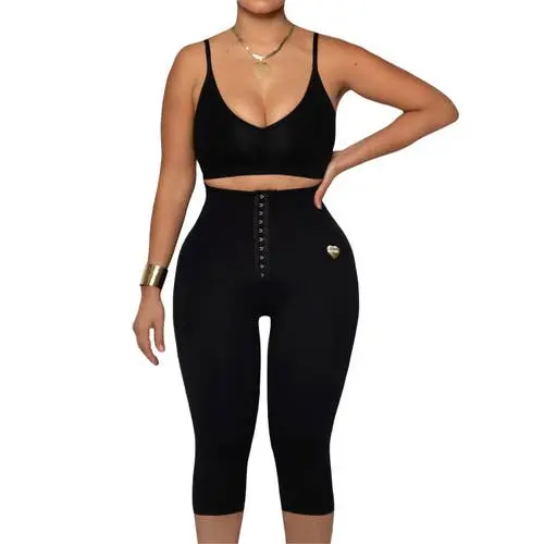 LECHERY® X Yahaira Waist Cincher Above The Knee Gymwear - Black