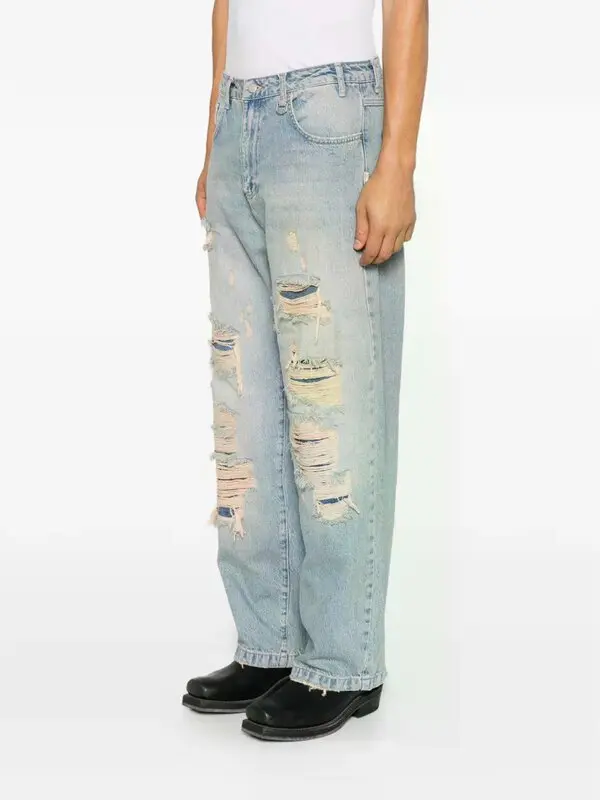 RETERNITY Distressed Wide-leg Jeans