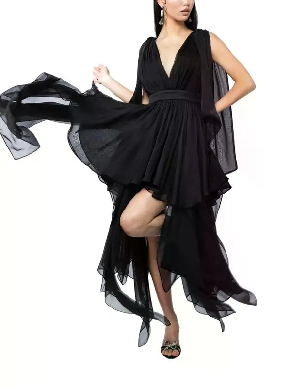 MONARH Asymmetrical Tiered Mini Dress