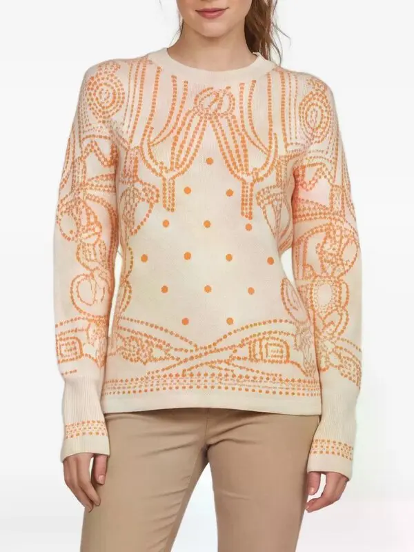 Hermès Brides De Gala Jacquard Sweater - Neutrals