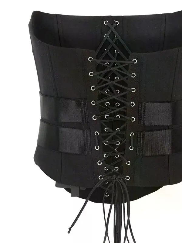 NISSA Lace-up Strapless Corset Top