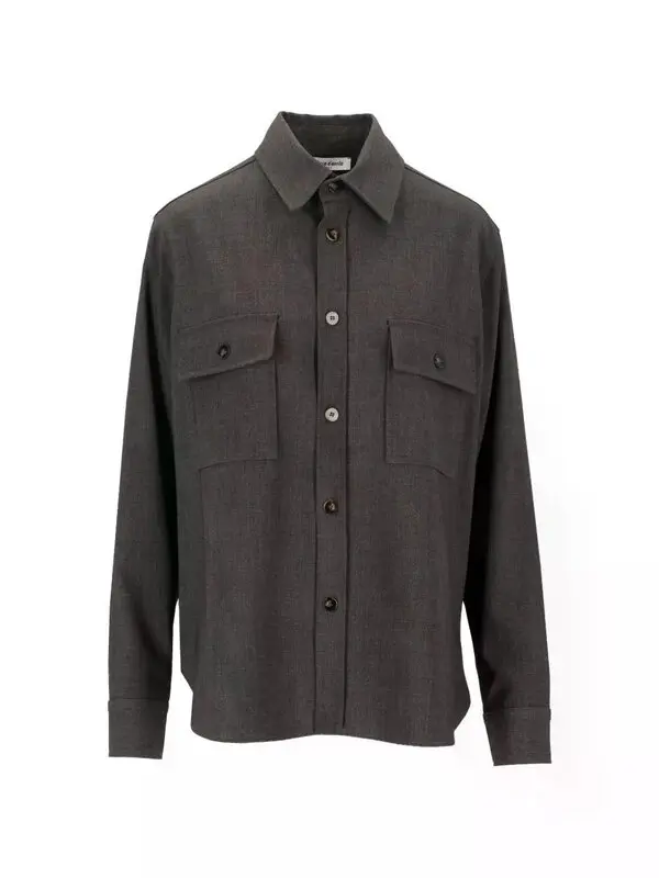 Al Duca D'aosta Button-up Stretch-canvas Shirt - Grey