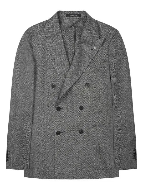 Tagliatore Herringbone Double-breasted Blazer - Grey