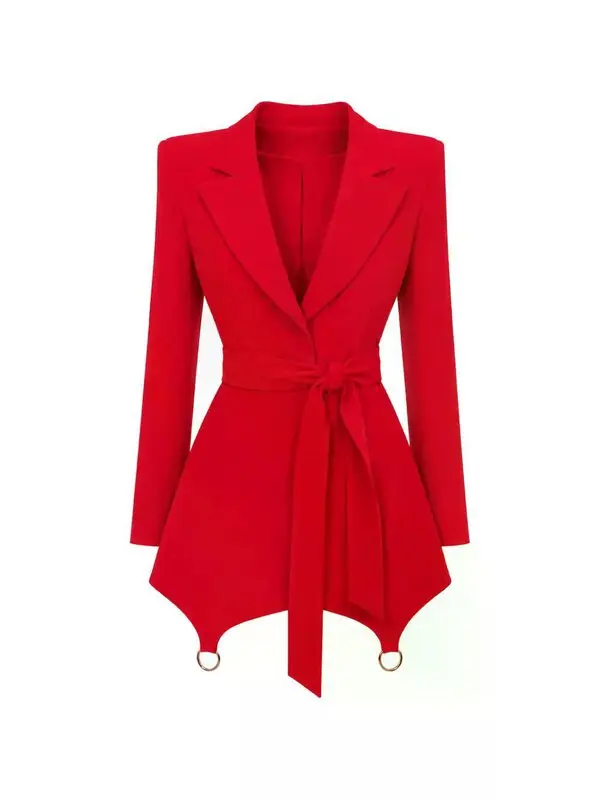 MONARH Ringoux Sculptural-shoulder Blazer Mini Dress