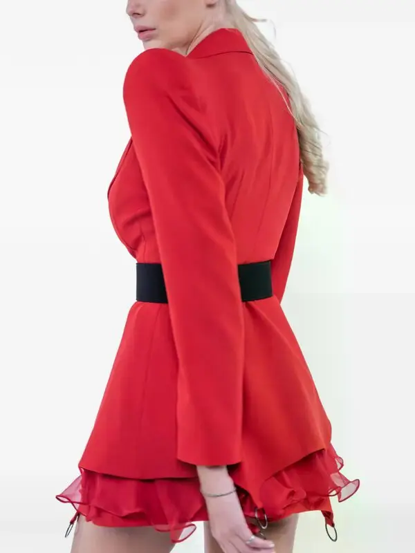 MONARH Ringoux Sculptural-shoulder Blazer Mini Dress