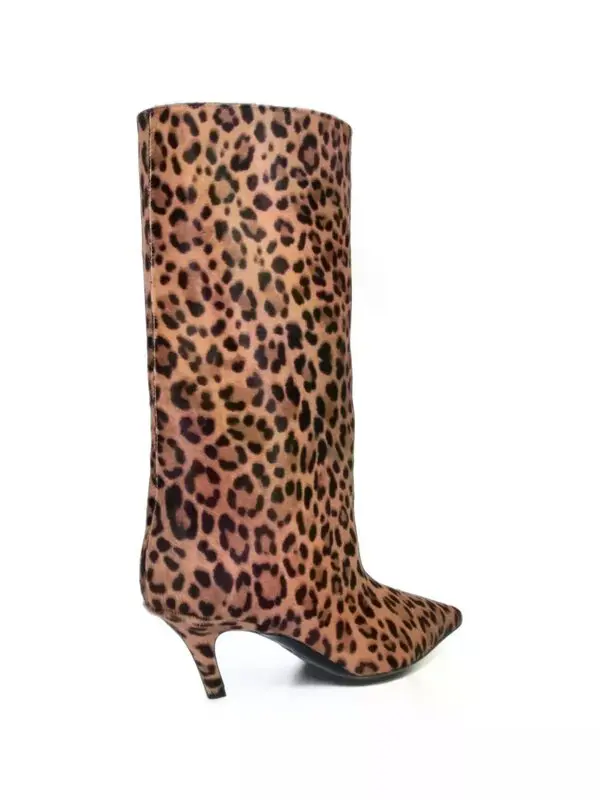 Amina Muaddi Leopard-print Calf Hair Boots