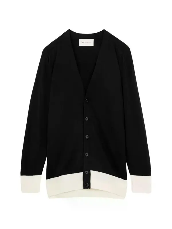 AMI Paris Colour-block V-neck Cardigan