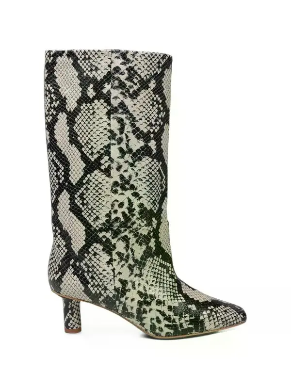 ALYSI Snakeskin-effect Leather Boots - Neutrals