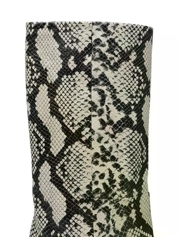 ALYSI Snakeskin-effect Leather Boots - Neutrals