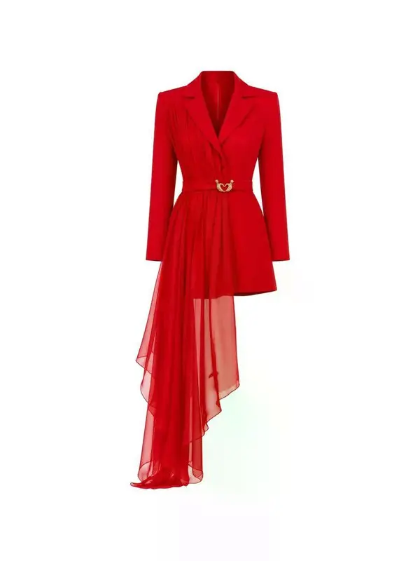 MONARH Gathered Draped-detail Mini Blazer Dress