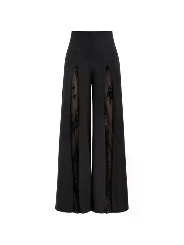 MONARH Chantilly Lace-insert Palazzo Trousers