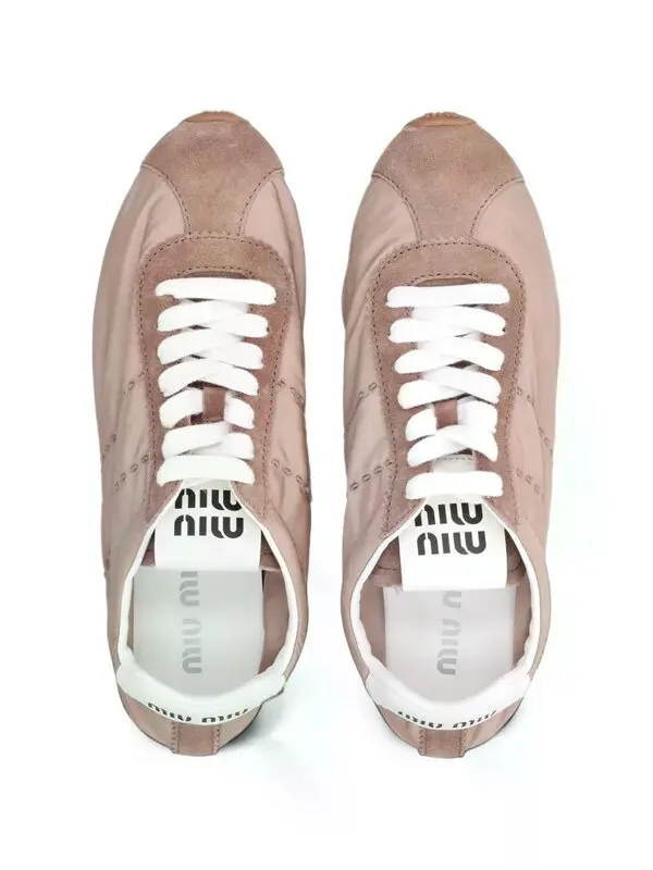 Miu Miu Suede-trim Topstitched Sneakers