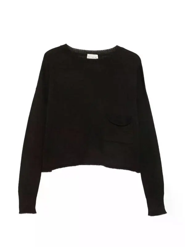 MA'RY'YA Patch-pocket Knitted Sweater - Brown