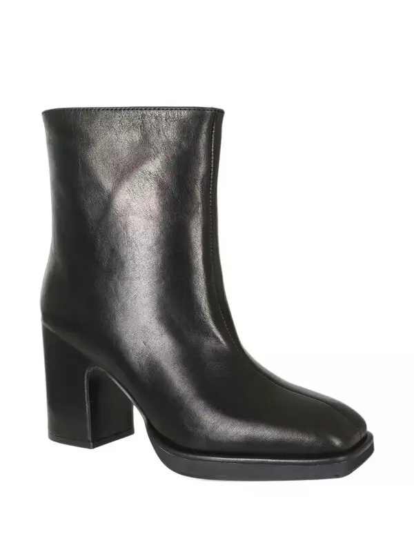 PALOMA BARCELO Square-toe Leather Ankle Boots - Brown