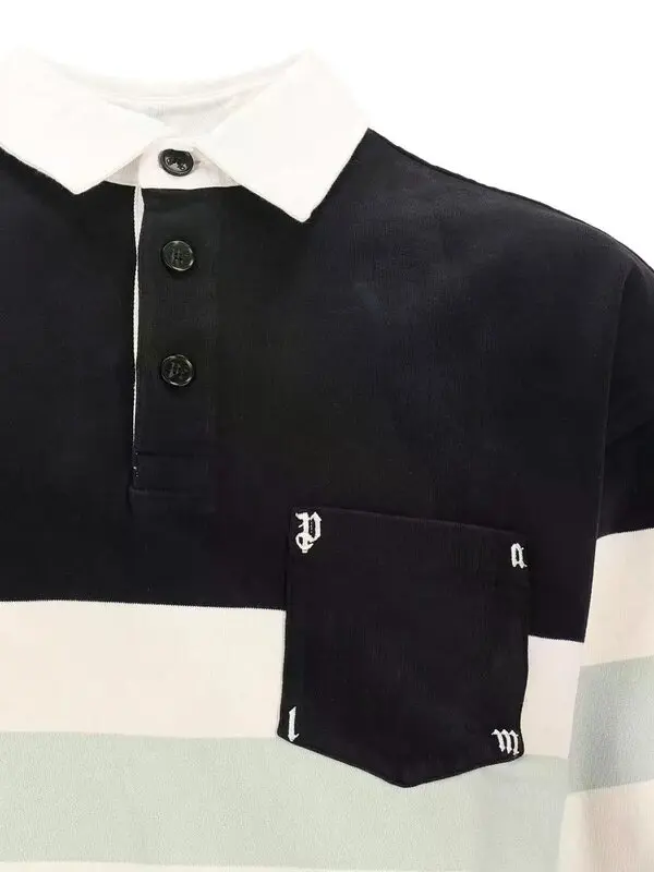 Palm Angels Palm Type Striped Polo Shirt