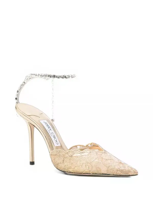 JIMMY CHOO Saeda Lace-mesh Pump - Neutrals
