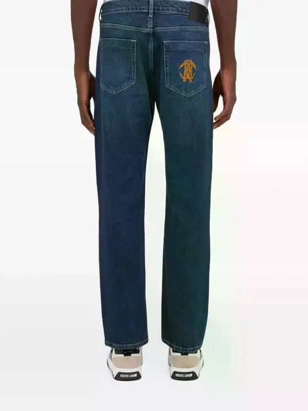 Roberto Cavalli Monogram-embroidered Jeans