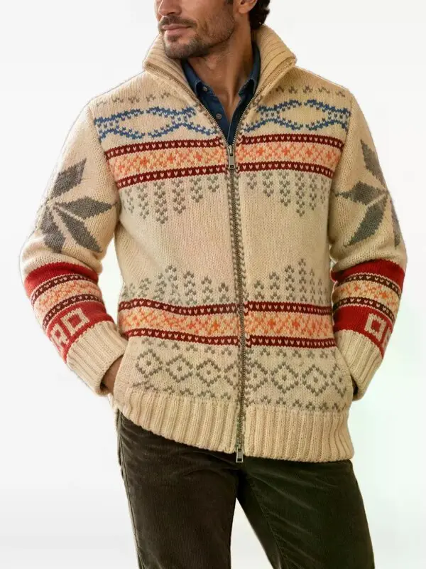 Giada Benincasa Intarsia-knit Zip-up Coat