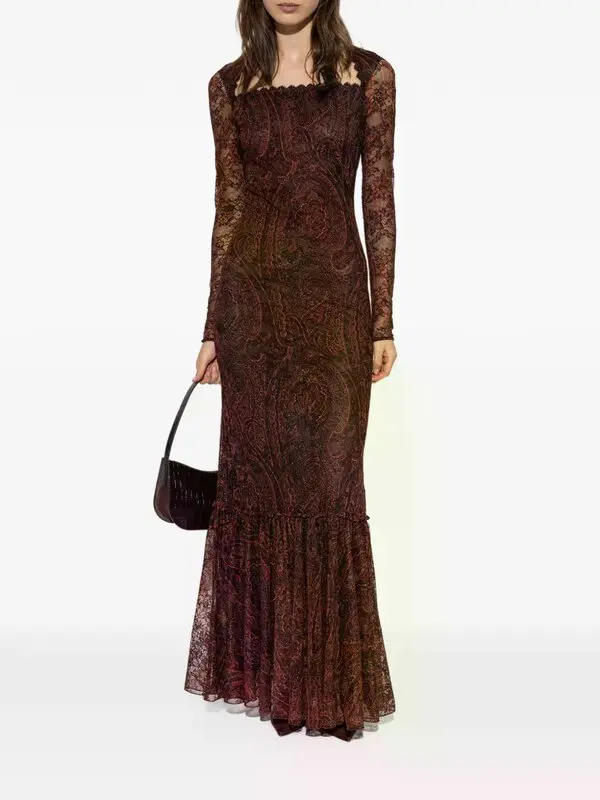 Etro Paisley-print Lace Maxi Dress