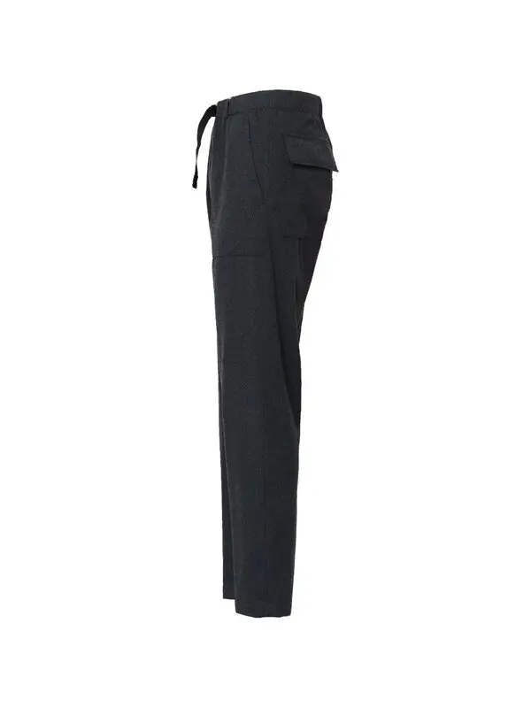 WHITE SAND Belted Straight-leg Trousers