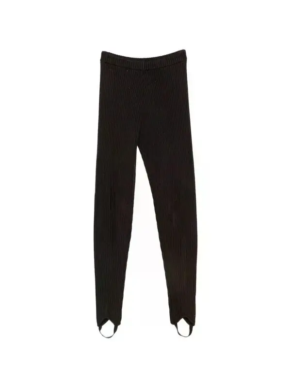 THE FRANKIE SHOP Ribbed Stirrup Trousers - Brown